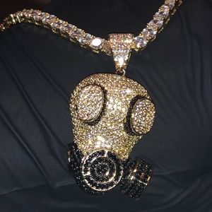 LIT JEWELRY | Accessories | Mask Tennis Bling Icy Out Men Women 4k Gold ...